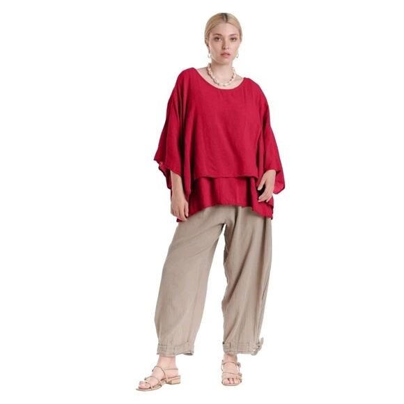 Oh My Gauze! | Tops | Oh My Gauze Galcier Red Layered Cotton Gauze ...